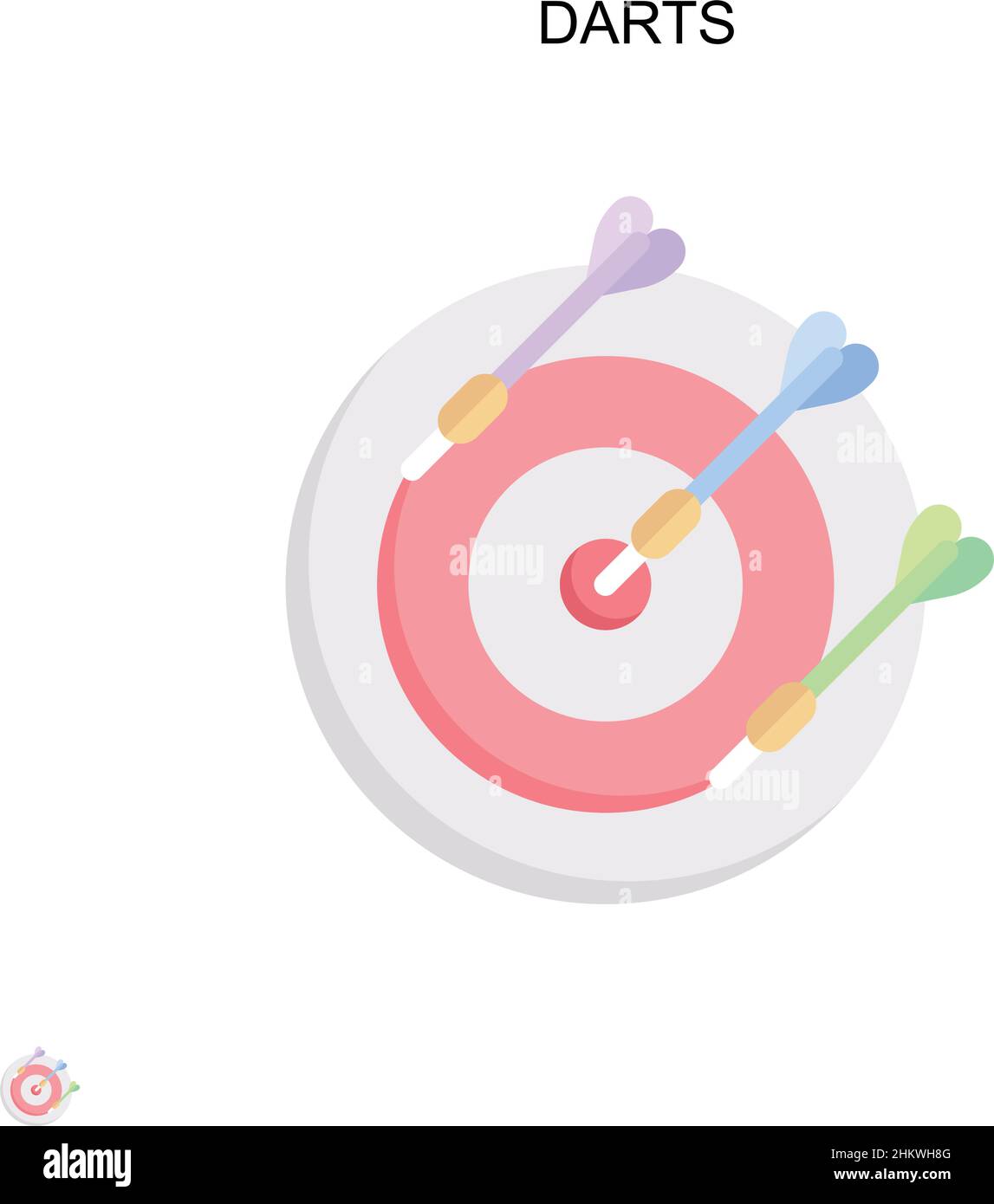 Darts Simple vector icon. Illustration symbol design template for web ...