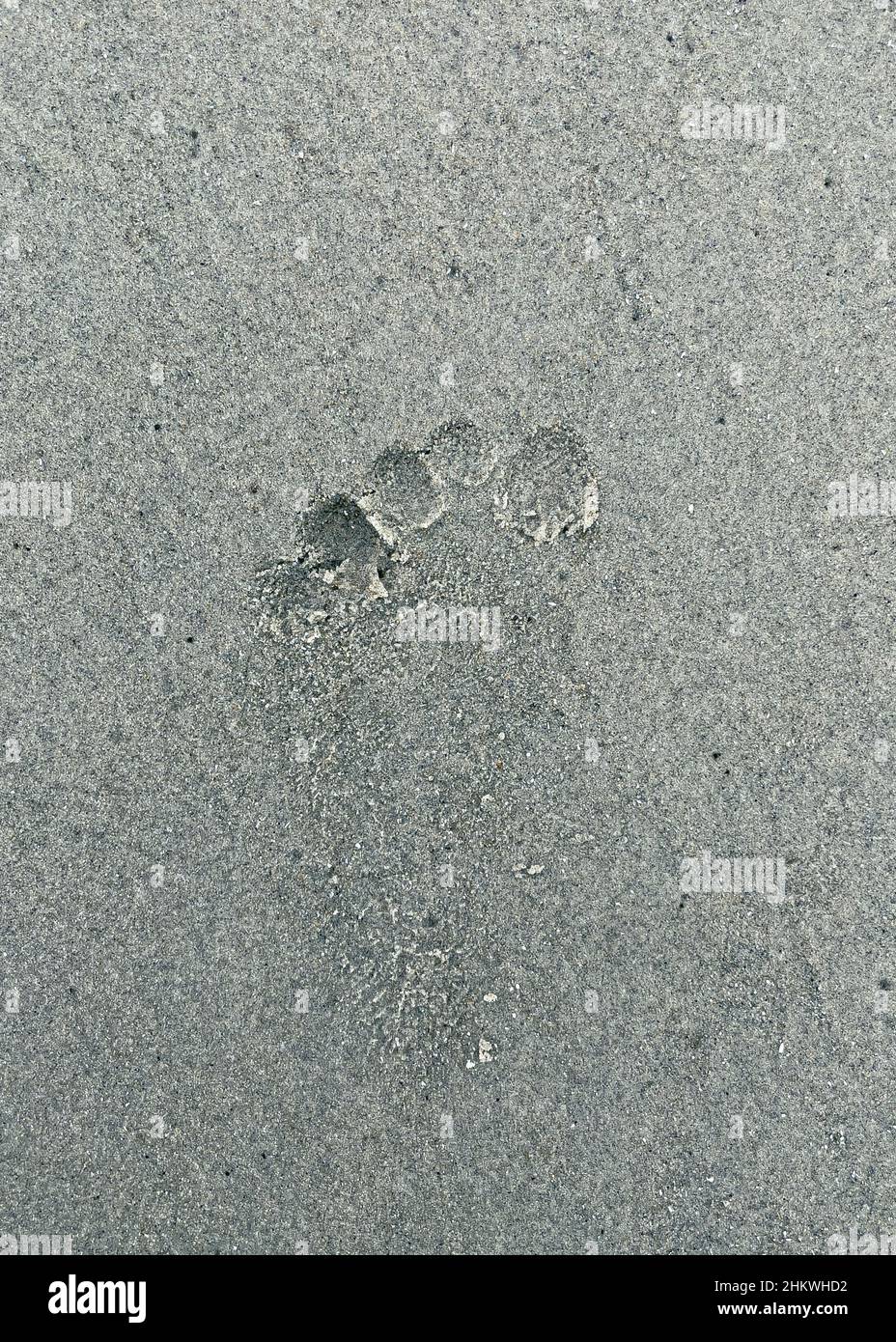 Top view of foot step sign of human on the sands Stock Photo - Alamy