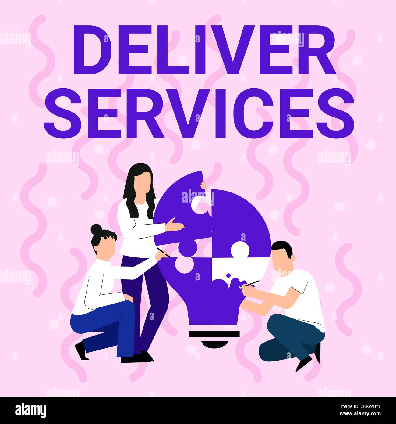Handwriting text Deliver Services. Business showcase the act of ...