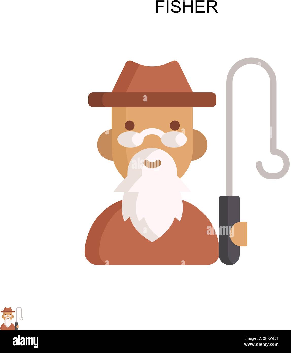 Fisher Simple vector icon. Illustration symbol design template for web ...