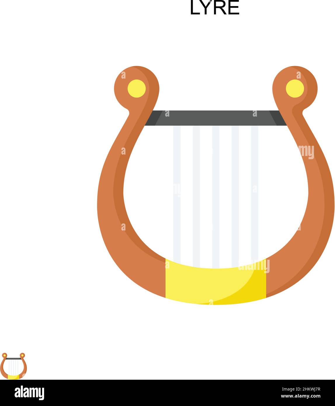 Lyre Simple vector icon. Illustration symbol design template for web ...