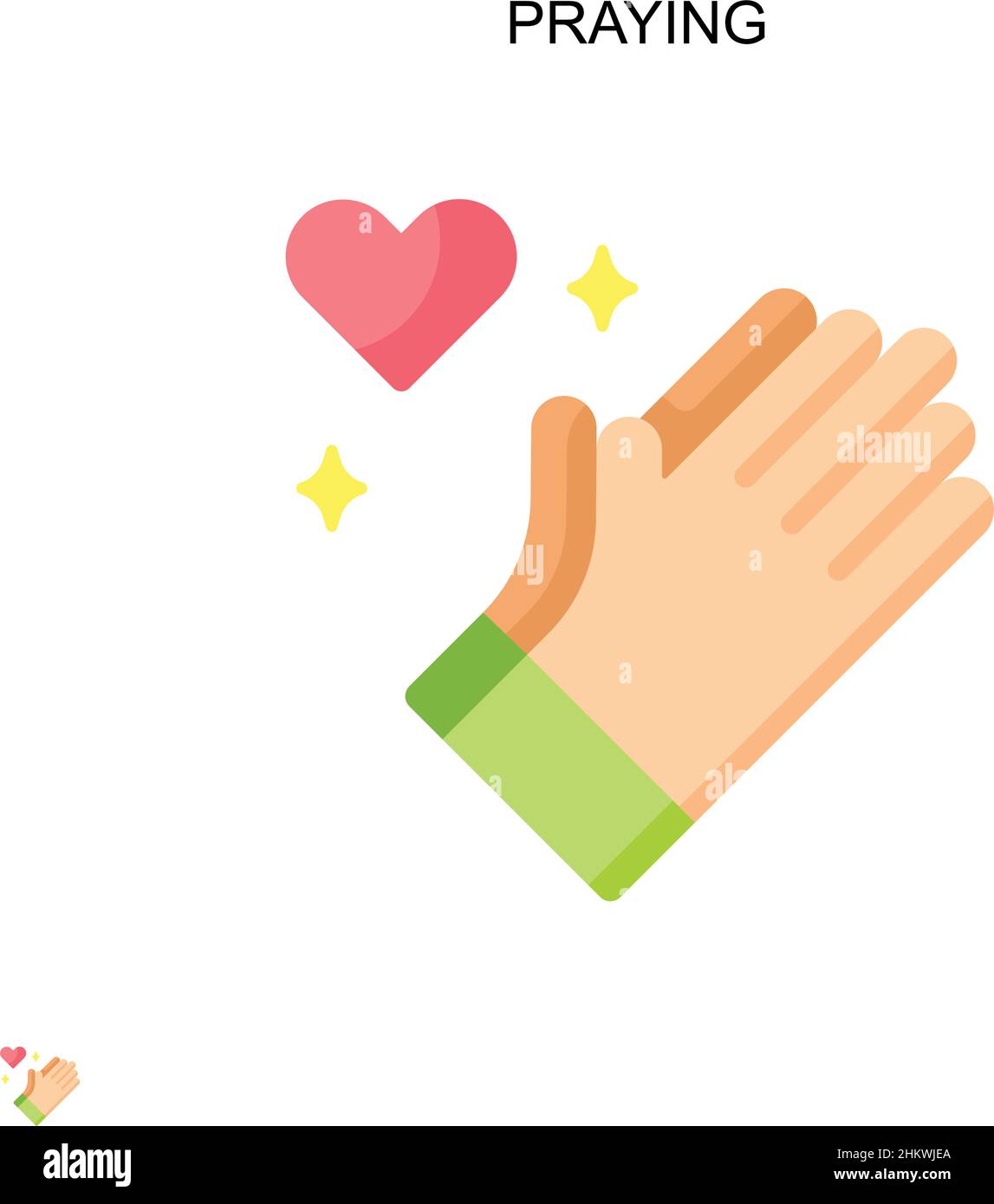 Praying Simple vector icon. Illustration symbol design template for web ...