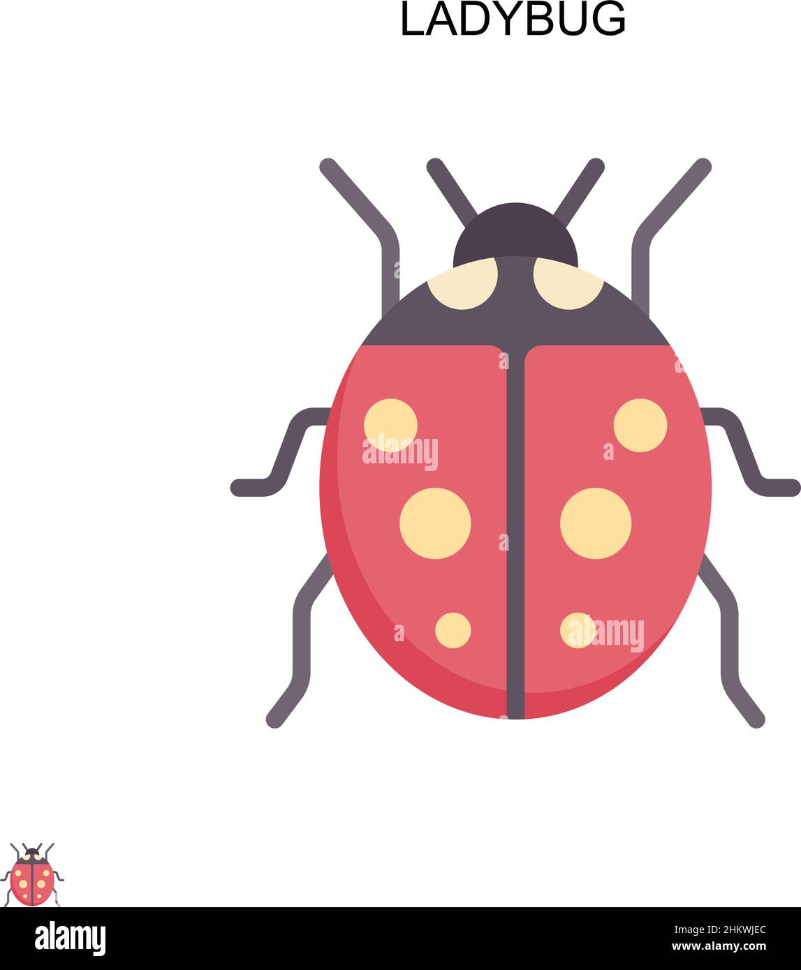 Ladybug Simple vector icon. Illustration symbol design template for web mobile UI element Stock ...
