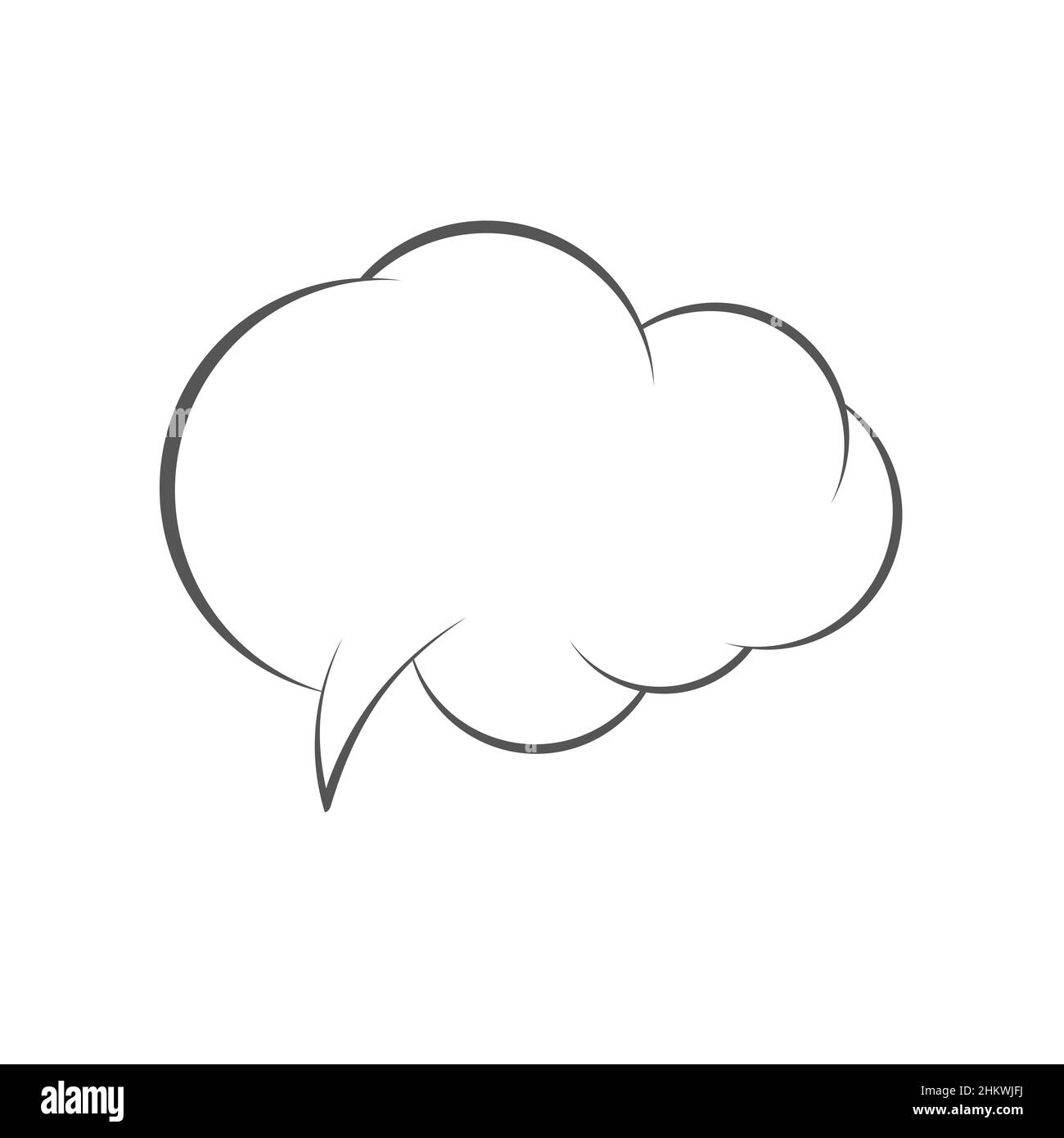 Vintage thought cloud bubble icon. Cartoon thinking cloud sign. Flat ...