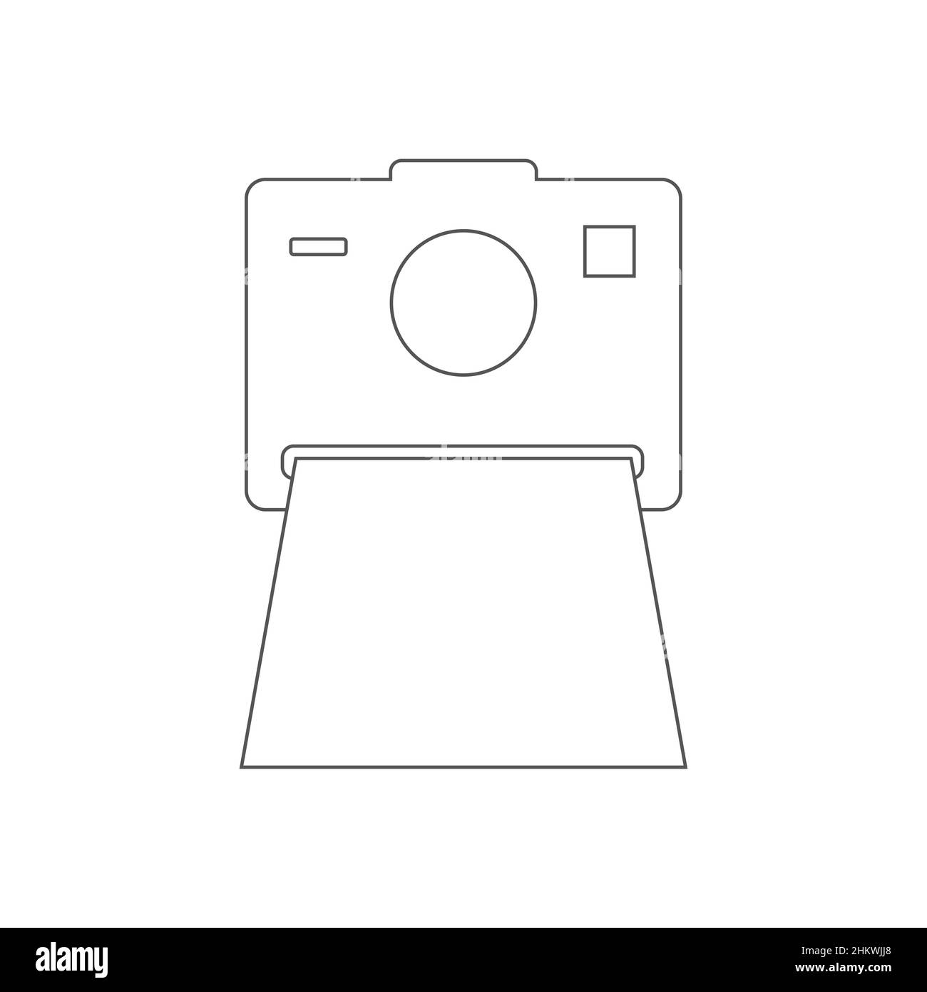 Vintage photo camera. Old snapshot device icon. Flat illustration ...