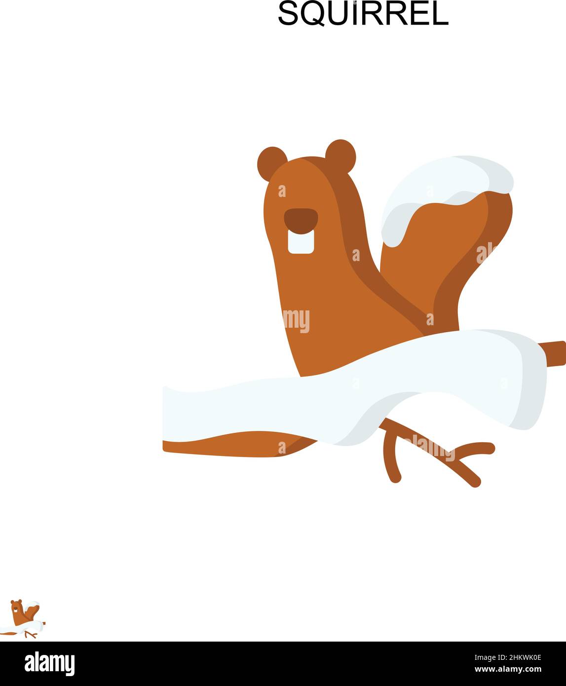 Squirrel Simple vector icon. Illustration symbol design template for ...