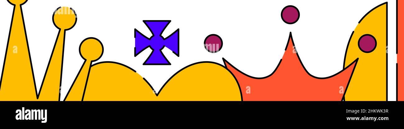 Royal crown related horizontal banner or bottom border template ...