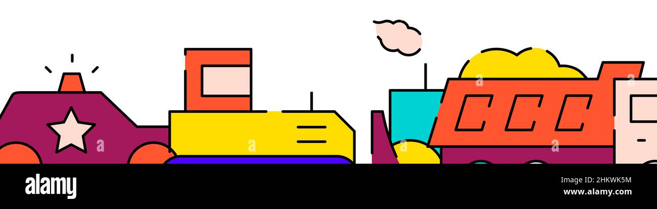 Special transport related horizontal banner or bottom border template ...