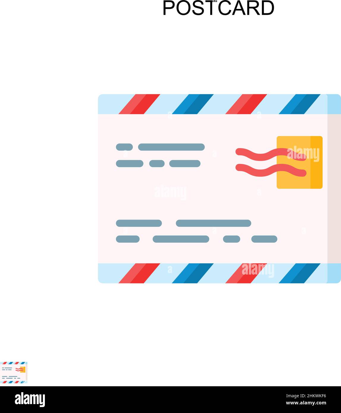 Postcard Simple vector icon. Illustration symbol design template for ...