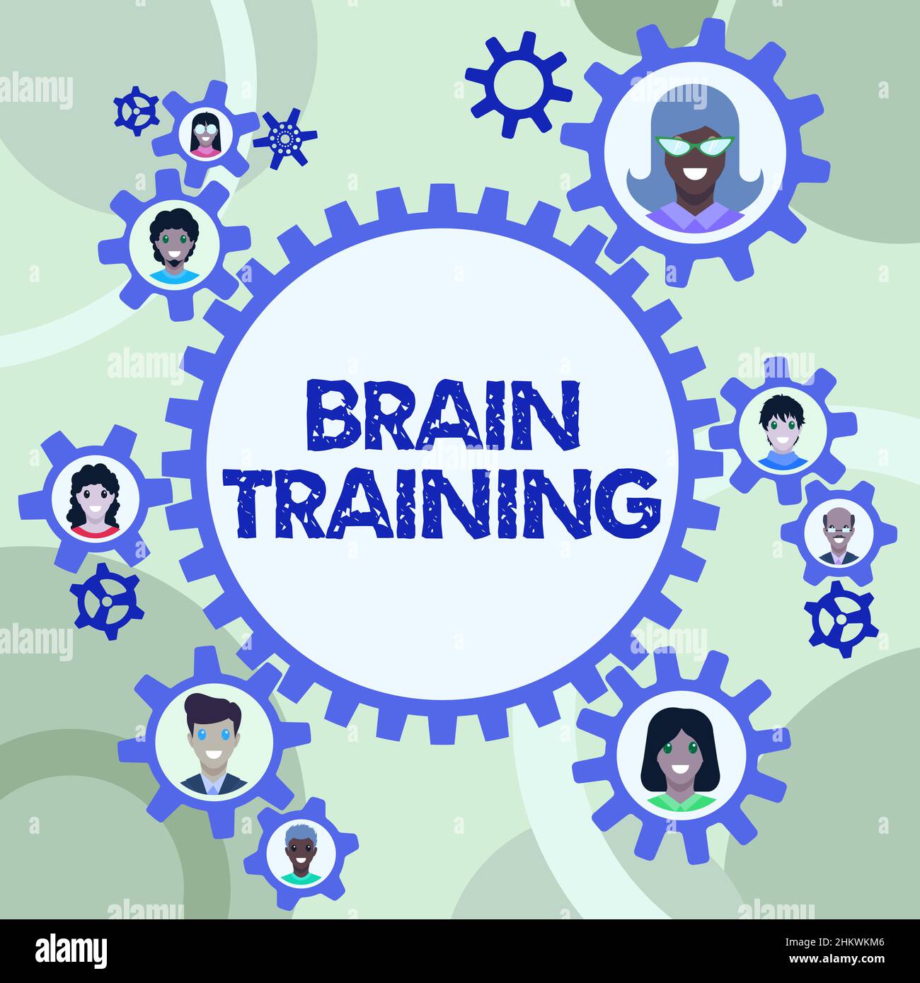 Conceptual caption Brain Training. Word Written on mental activities to ...