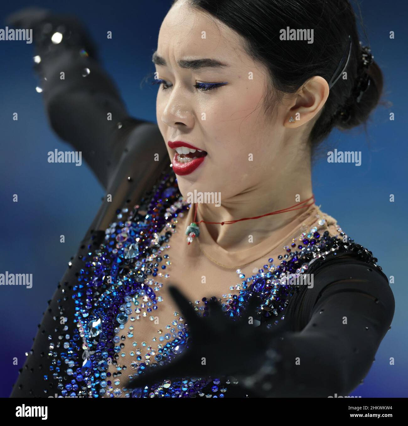 Beijing, China. 6th Feb, 2022. Karen Chen of the United States performs ...