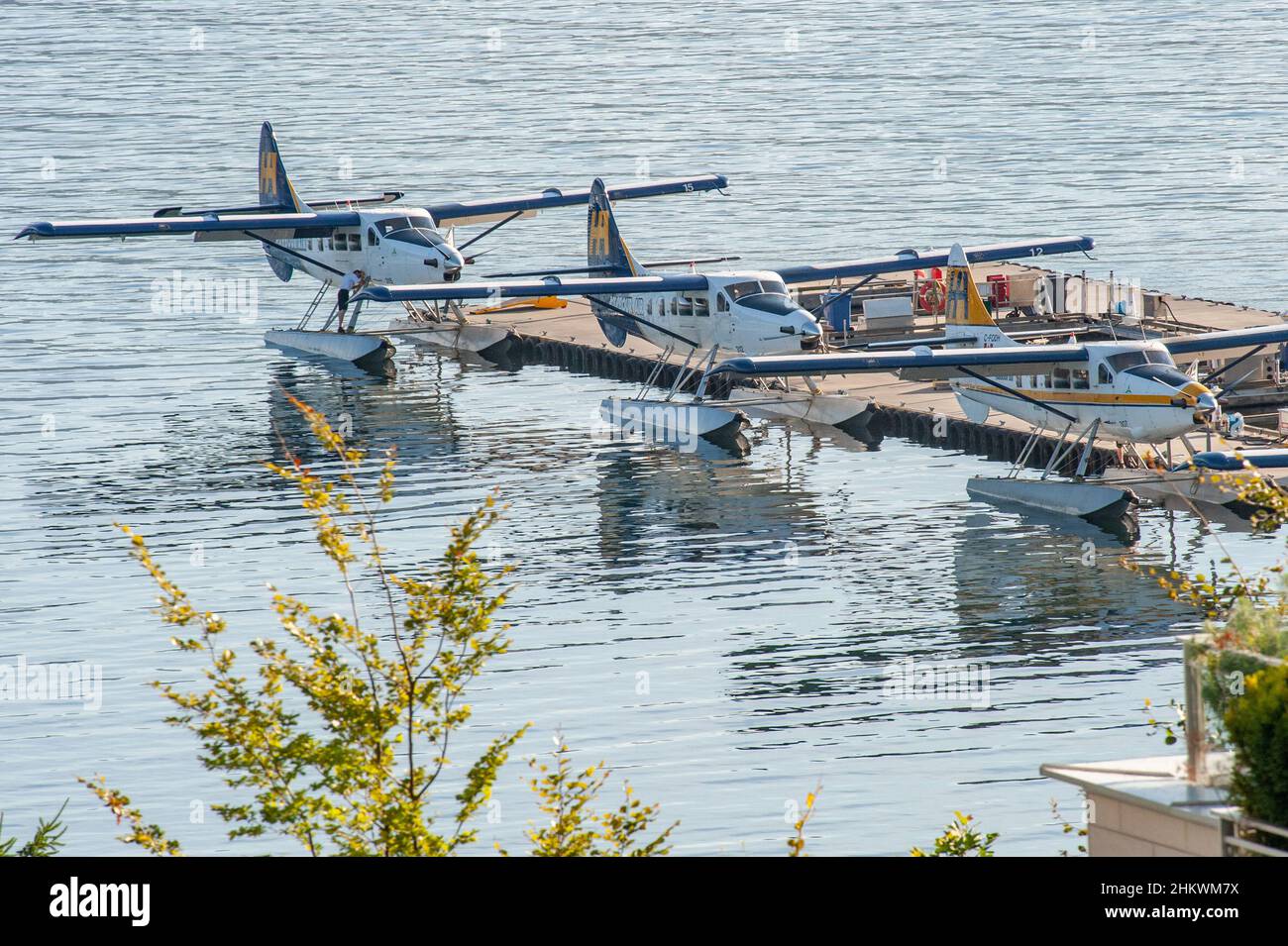 Seaplanes Vancouver harbor British Columbia Canada - docked Port of ...