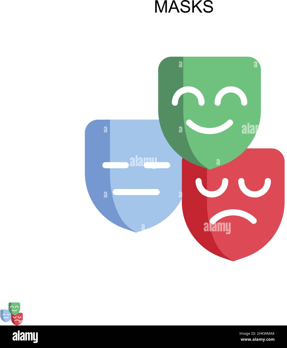 Masks Simple vector icon. Illustration symbol design template for web ...