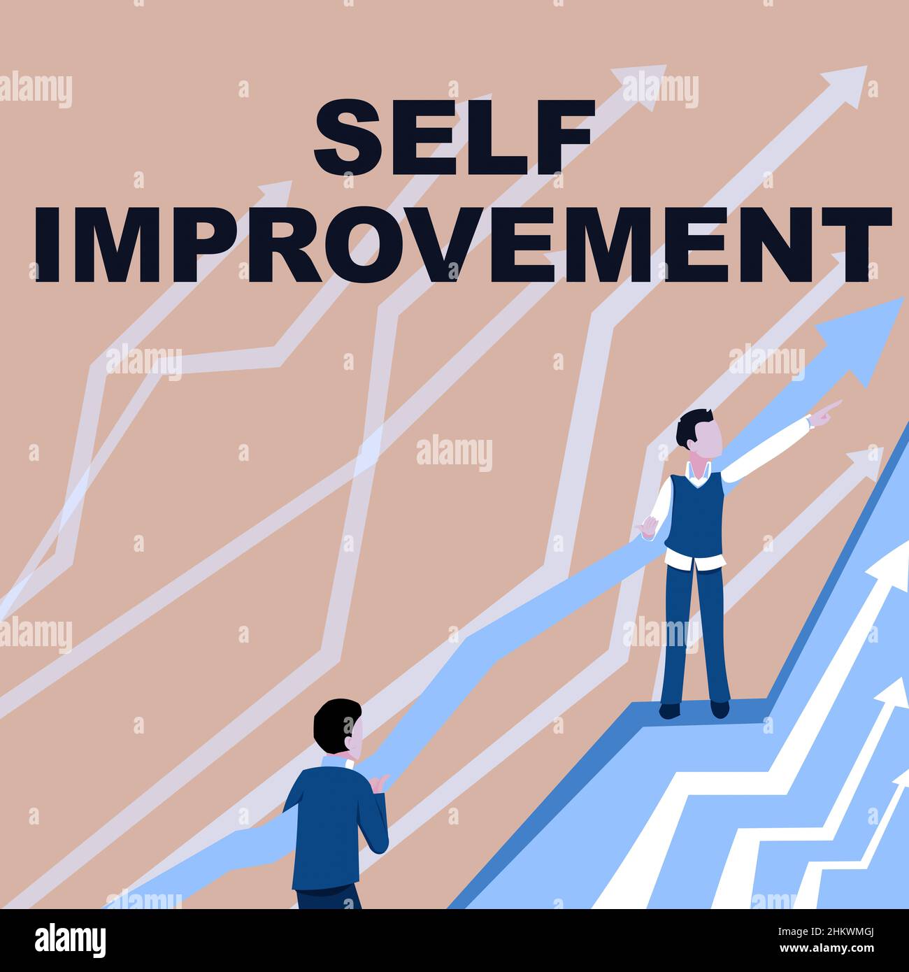 Inspiration showing sign Self Improvement. Business showcase process of ...