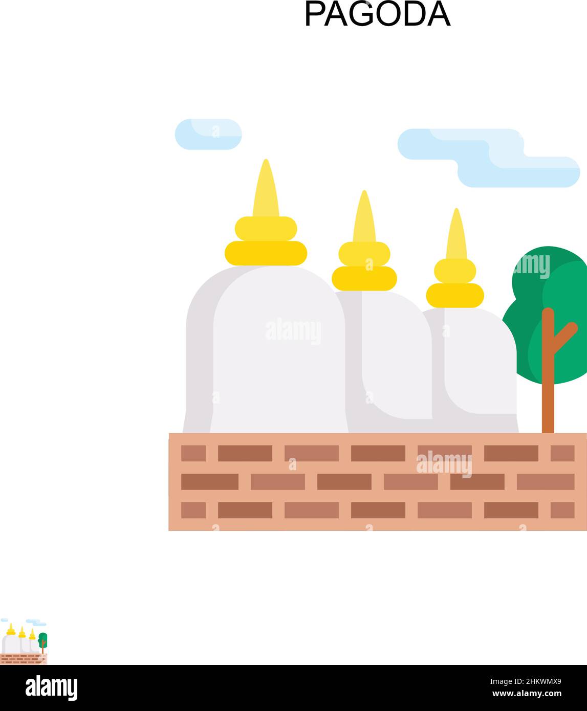 Pagoda Simple vector icon. Illustration symbol design template for web ...