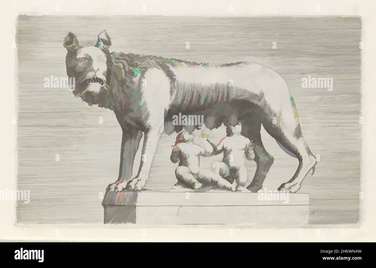 Art inspired by Sculpture of the Lupa Capitolina suckling the twins ...