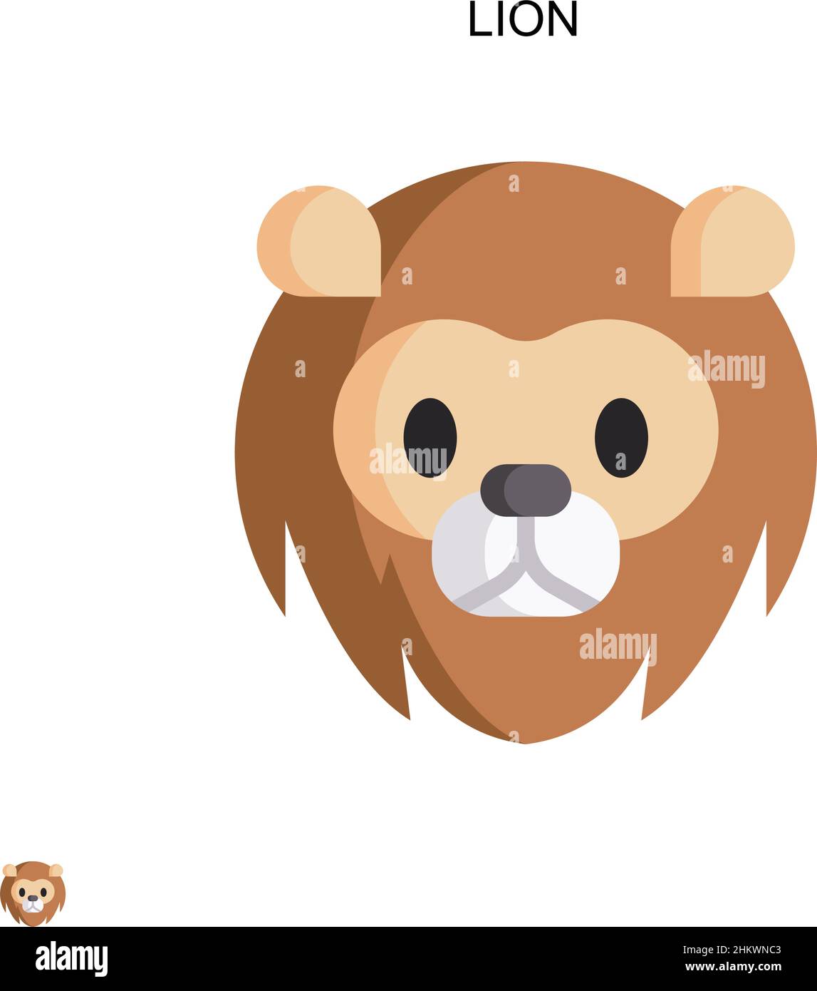 Lion Simple vector icon. Illustration symbol design template for web ...