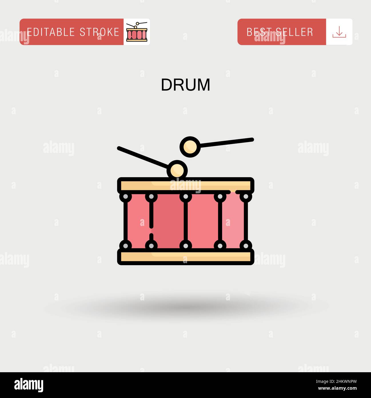 Drum Simple vector icon Stock Vector Image & Art - Alamy