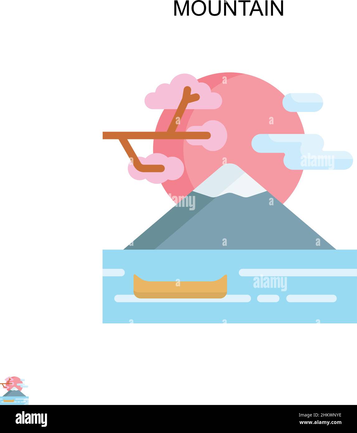Mountain Simple vector icon. Illustration symbol design template for ...