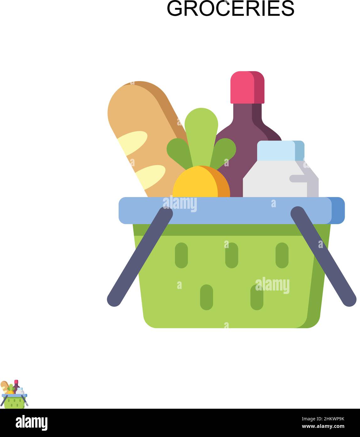 Groceries Simple Vector Icon Illustration Symbol Design Template For