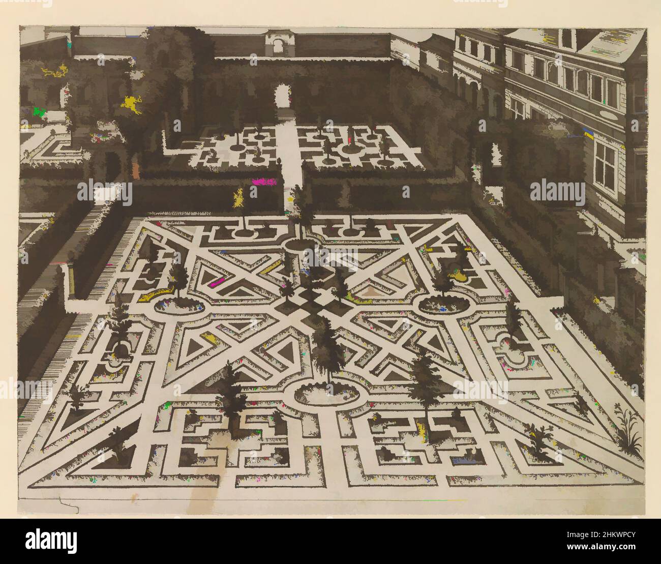 Art inspired by Garden with a parterre and diagonal paths, Dorica ...