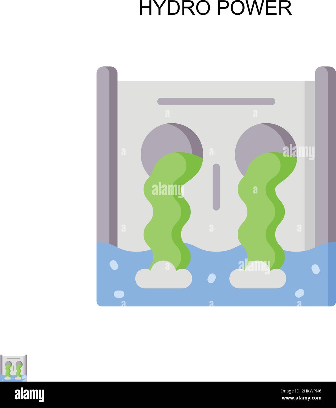 Hydro power Simple vector icon. Illustration symbol design template for ...