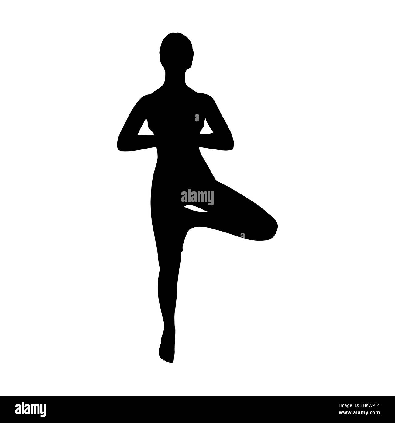 Vrikshasana silhouette Black and White Stock Photos & Images - Alamy