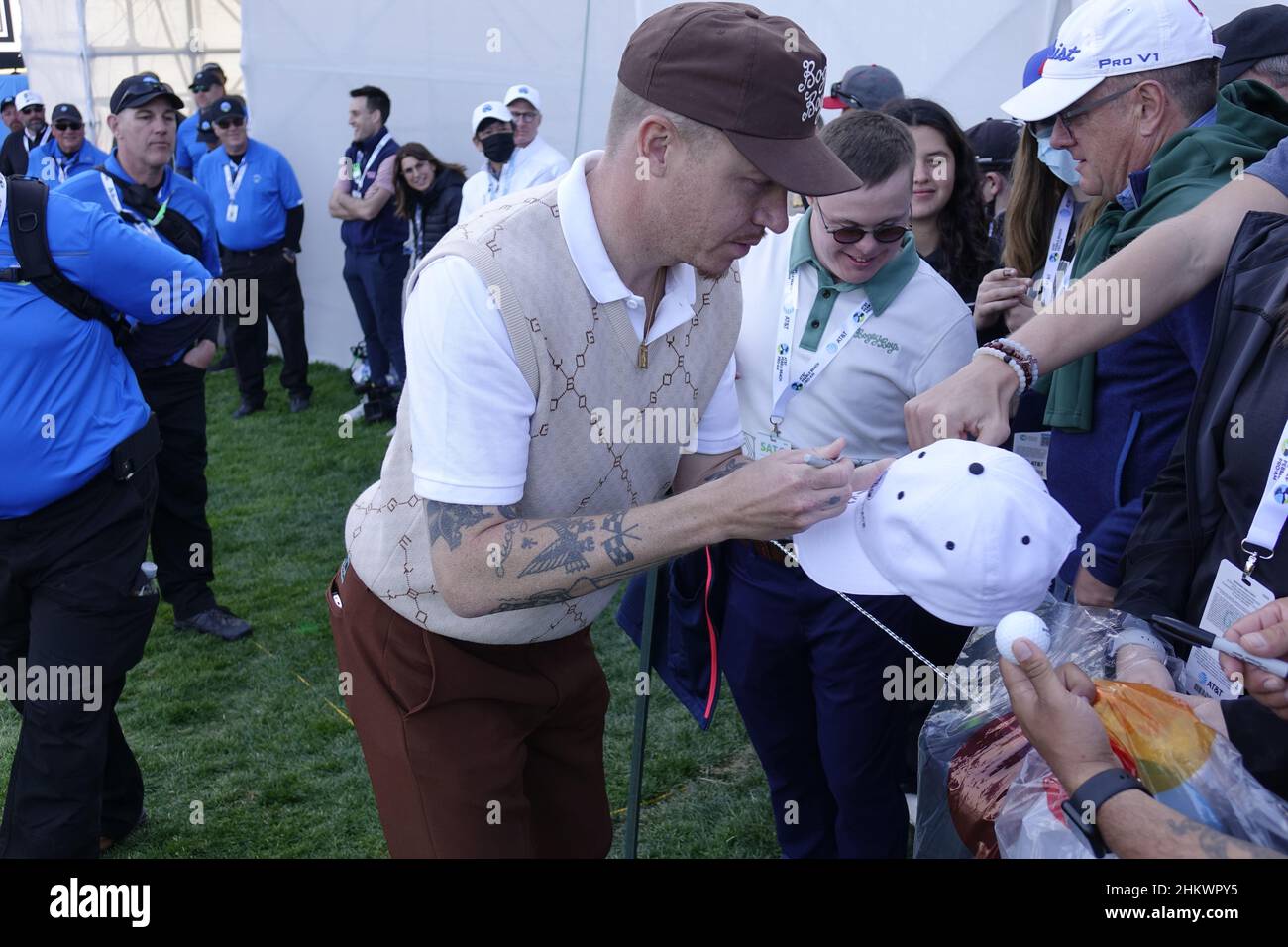 Pebble Beach, USA. 05th Feb, 2022. Macklemore engages with his fans on ...