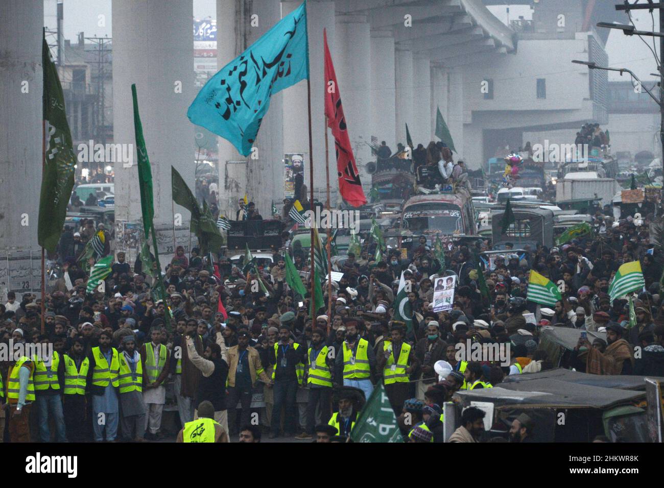 Chief of Tehreek-e-Labbaik Pakistan Hafiz Saad Hussain Rizvi addressing ...