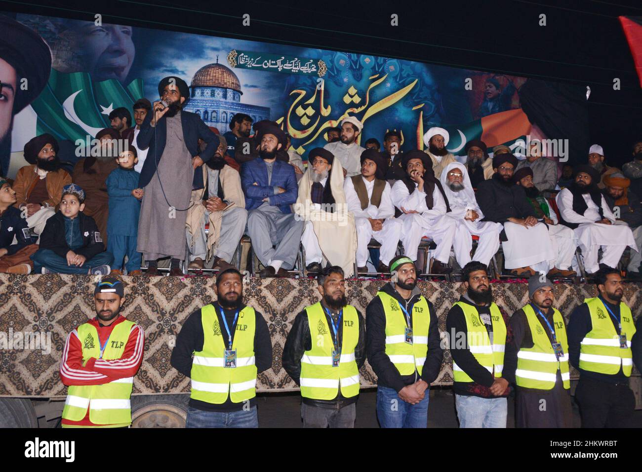 Chief of Tehreek-e-Labbaik Pakistan Hafiz Saad Hussain Rizvi addressing ...