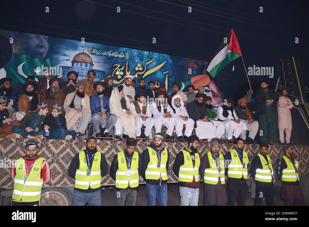 Chief of Tehreek-e-Labbaik Pakistan Hafiz Saad Hussain Rizvi addressing ...