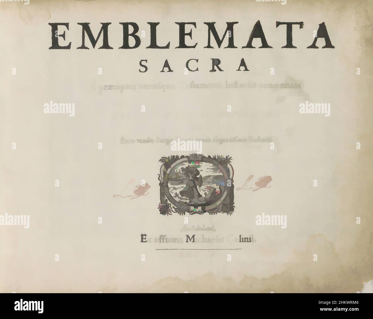 Art inspired by Title page for: Emblemata sacra, 1613, Emblemata Sacra ...