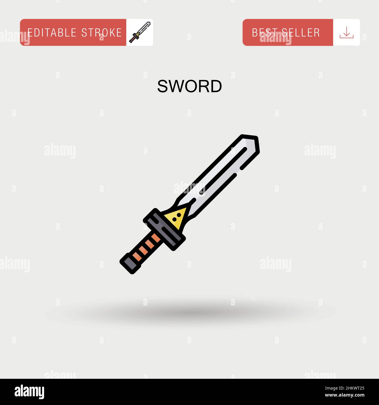 Sword Simple vector icon Stock Vector Image & Art - Alamy