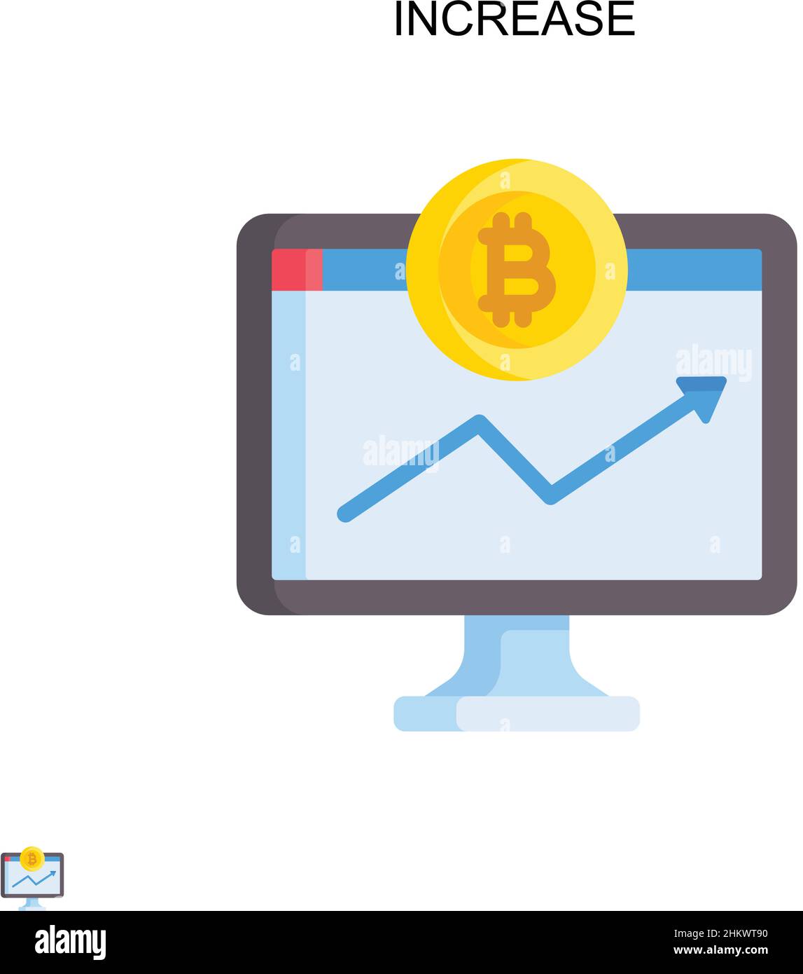 Increase Simple vector icon. Illustration symbol design template for ...