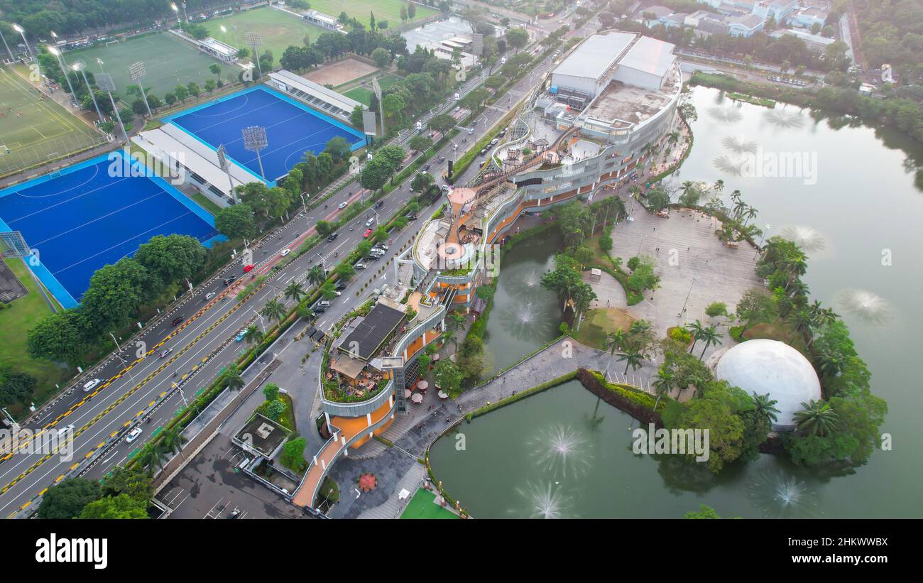 Aerial view of Senayan Park Mall Jakarta in the afternoon. Jakarta ...