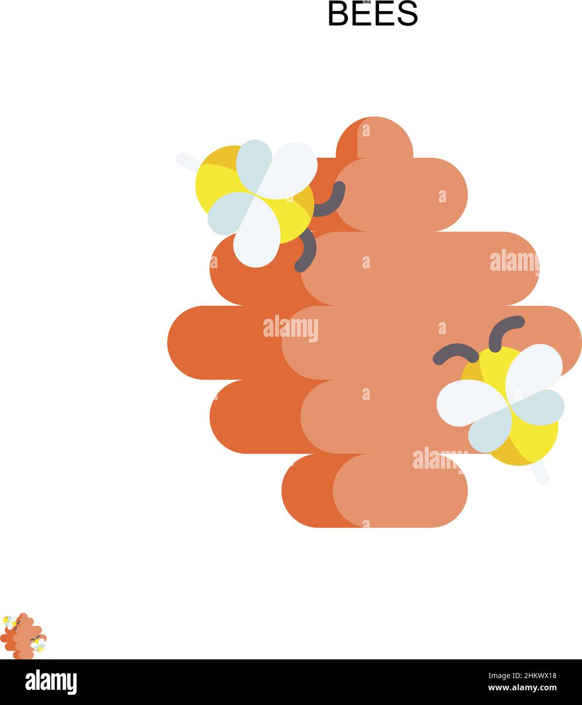 Bees Simple vector icon. Illustration symbol design template for web ...