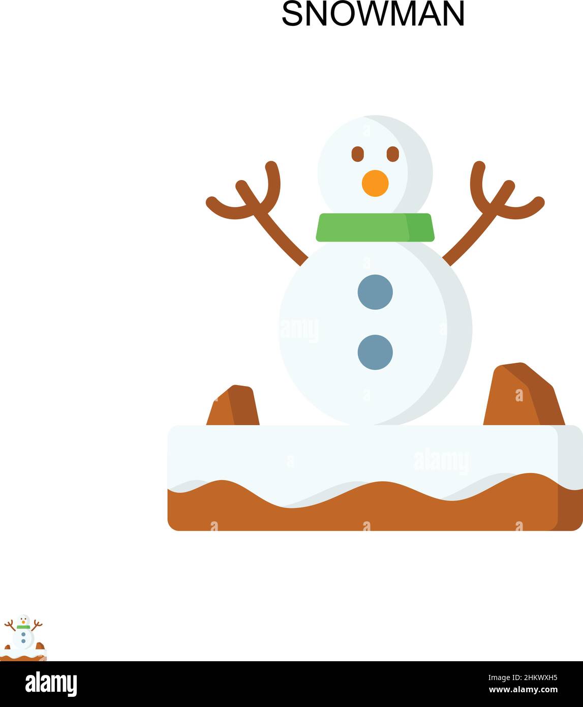 Snowman Simple vector icon. Illustration symbol design template for web ...