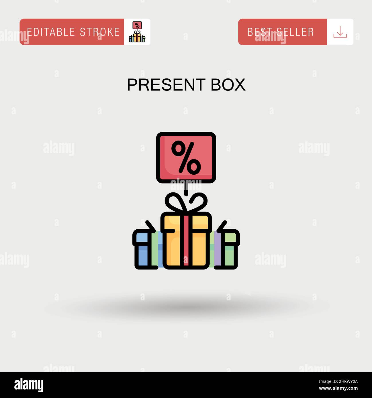 Present box Simple vector icon Stock Vector Image & Art - Alamy