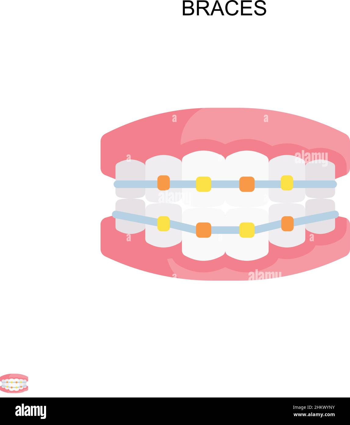 Braces Simple vector icon. Illustration symbol design template for web ...