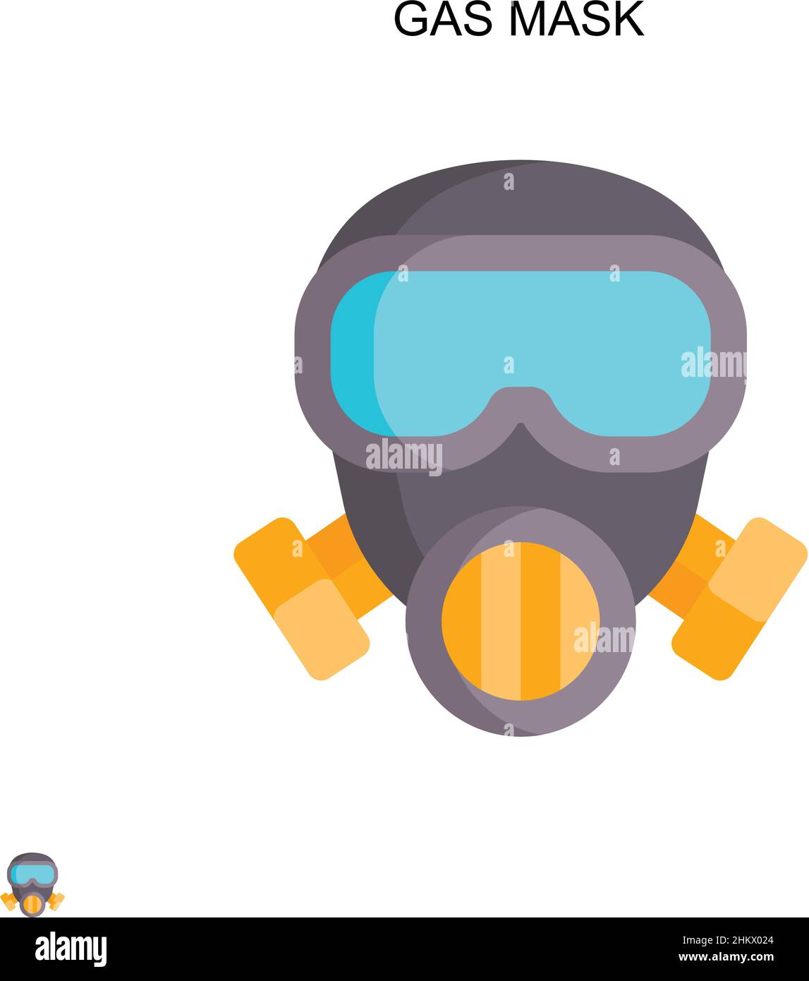 Gas mask Simple vector icon. Illustration symbol design template for ...
