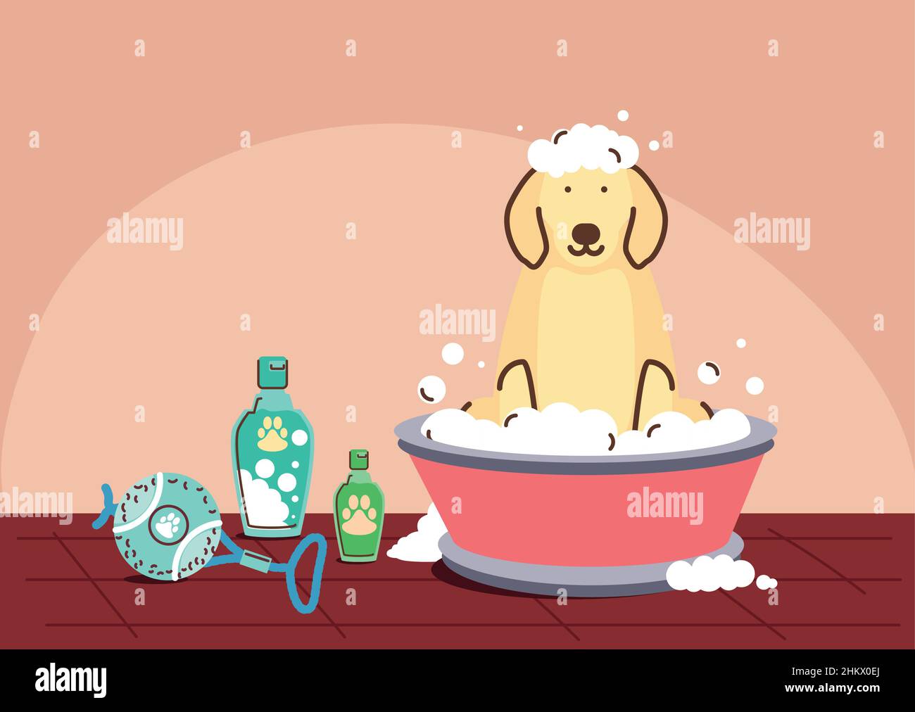 Dog bucket water Stock Vector Images - Alamy