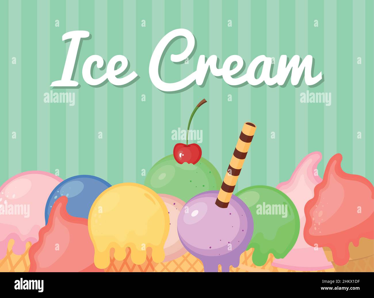 ice cream poster Stock Vector Image & Art - Alamy