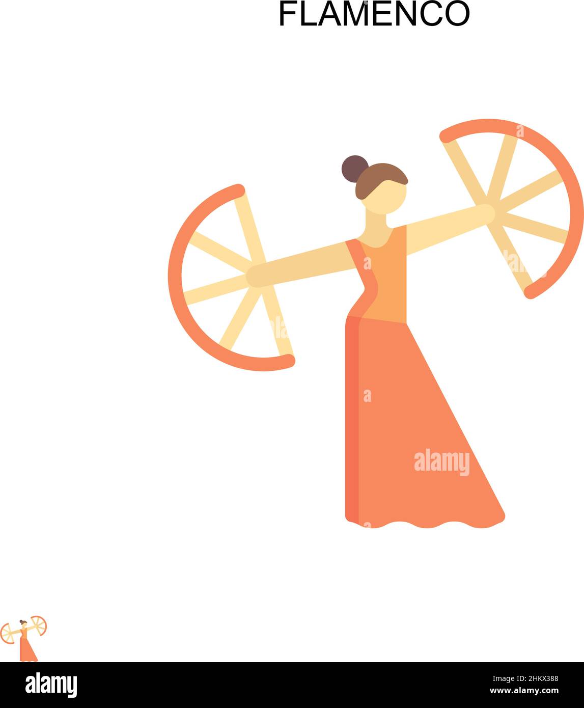 Flamenco Simple vector icon. Illustration symbol design template for ...