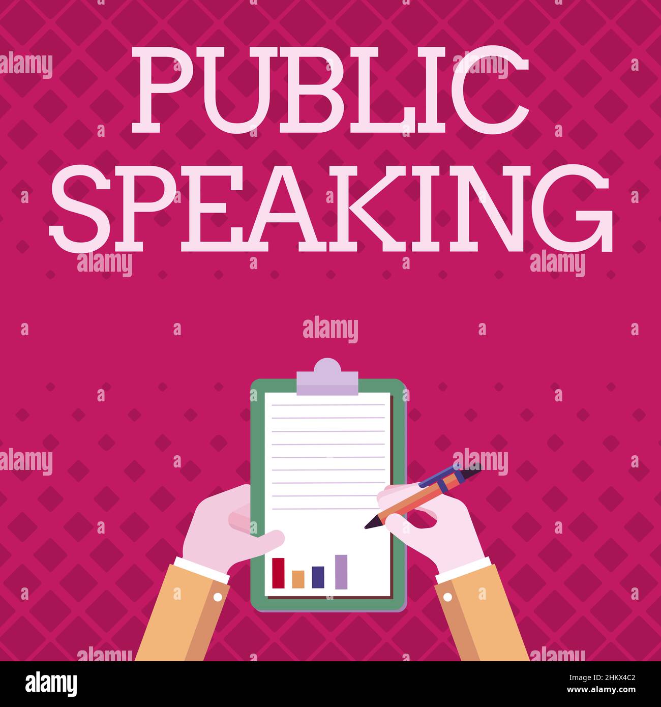 Conceptual caption Public Speaking. Word for talking showing stage in ...