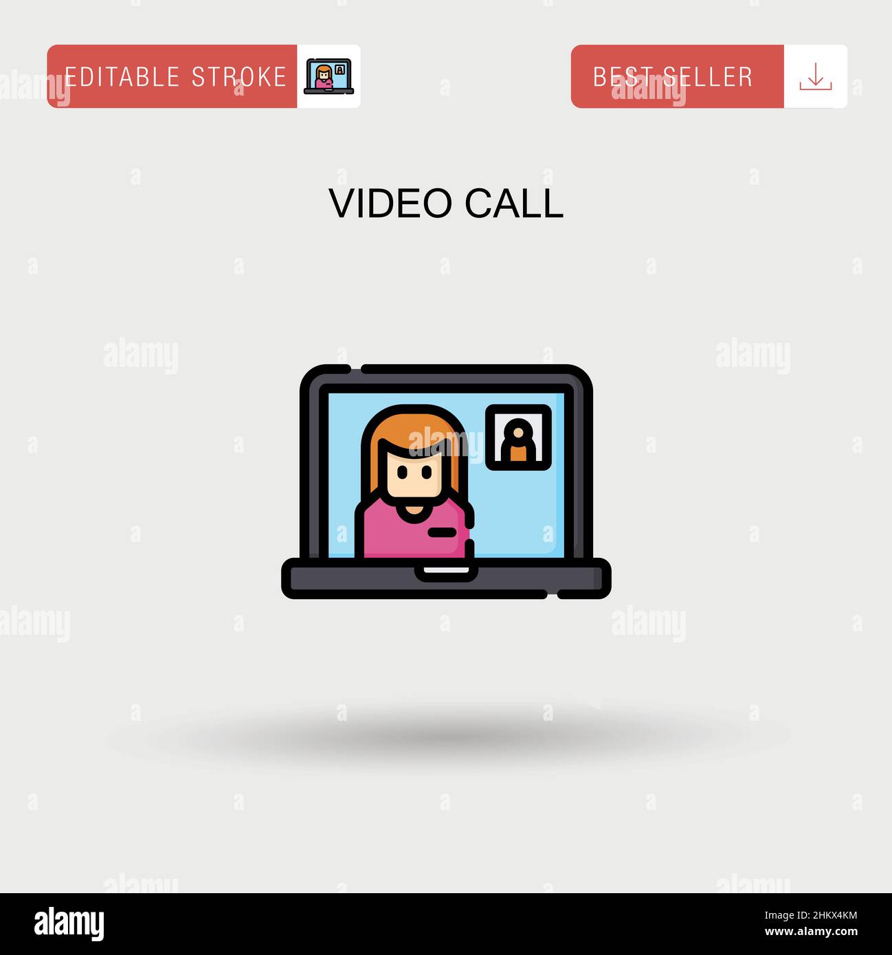 Online video call computer Stock Vector Images - Alamy