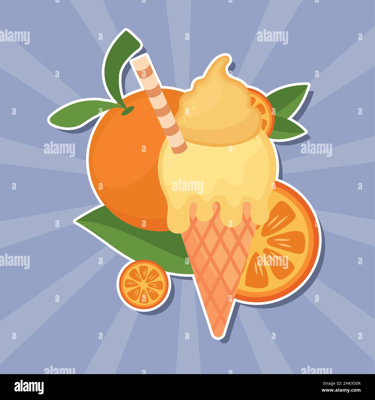 orange ice cream Stock Vector Image & Art - Alamy