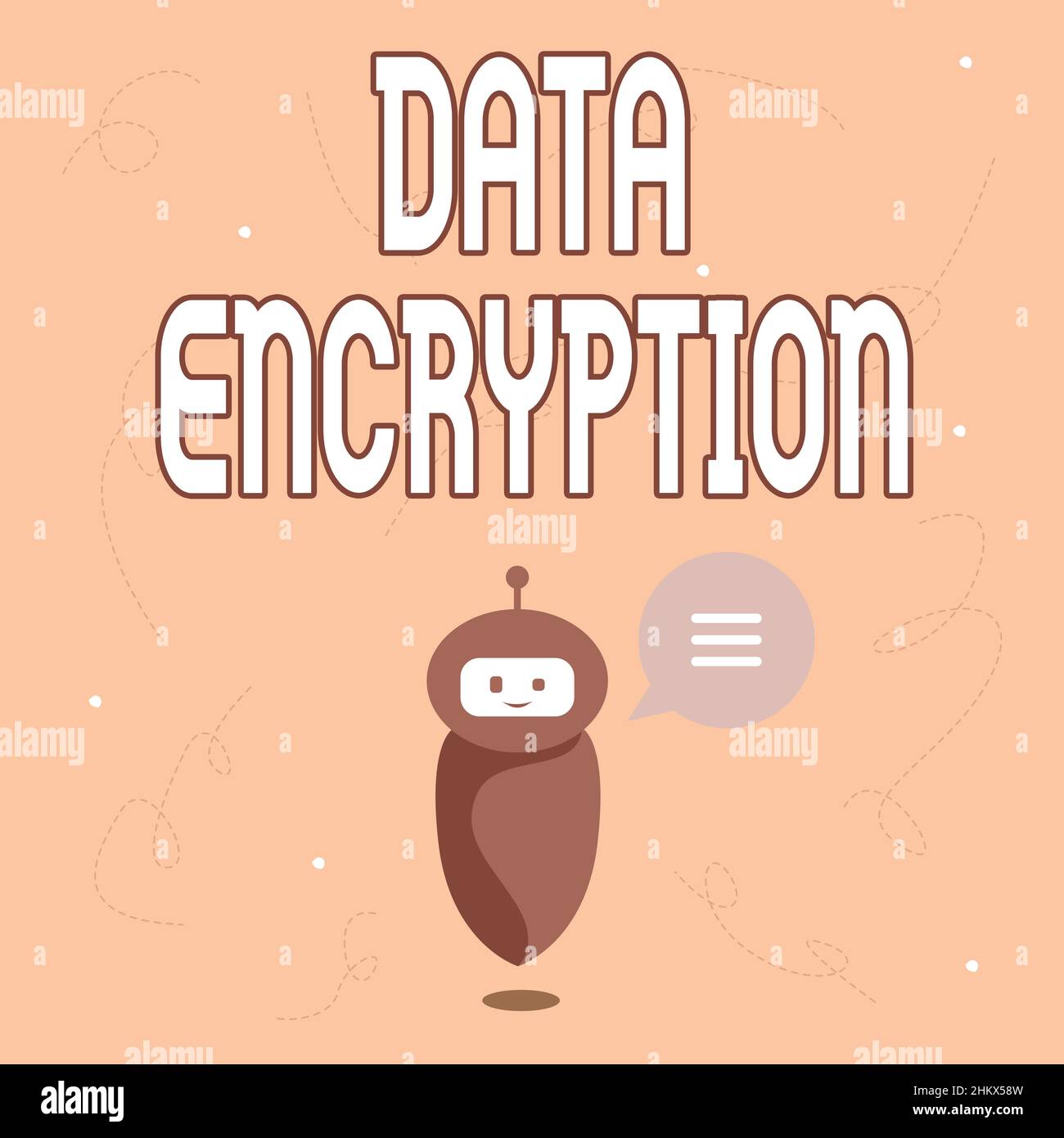 Text sign showing Data Encryption. Business approach Symmetrickey algorithm for the encrypting ...