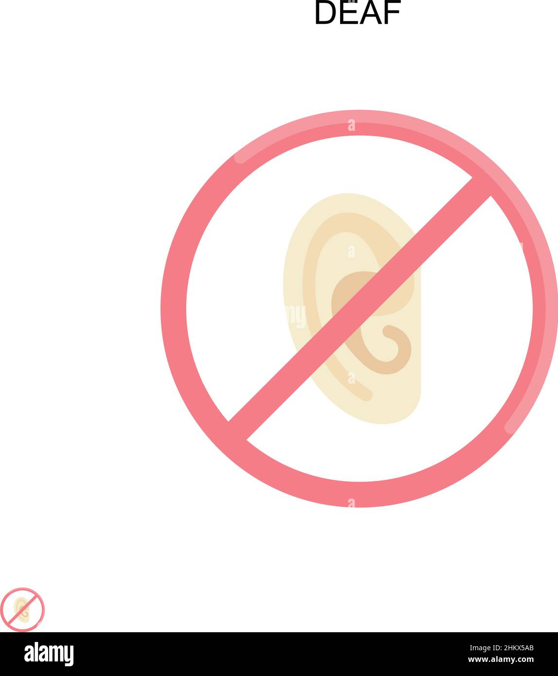 Deaf Simple vector icon. Illustration symbol design template for web ...