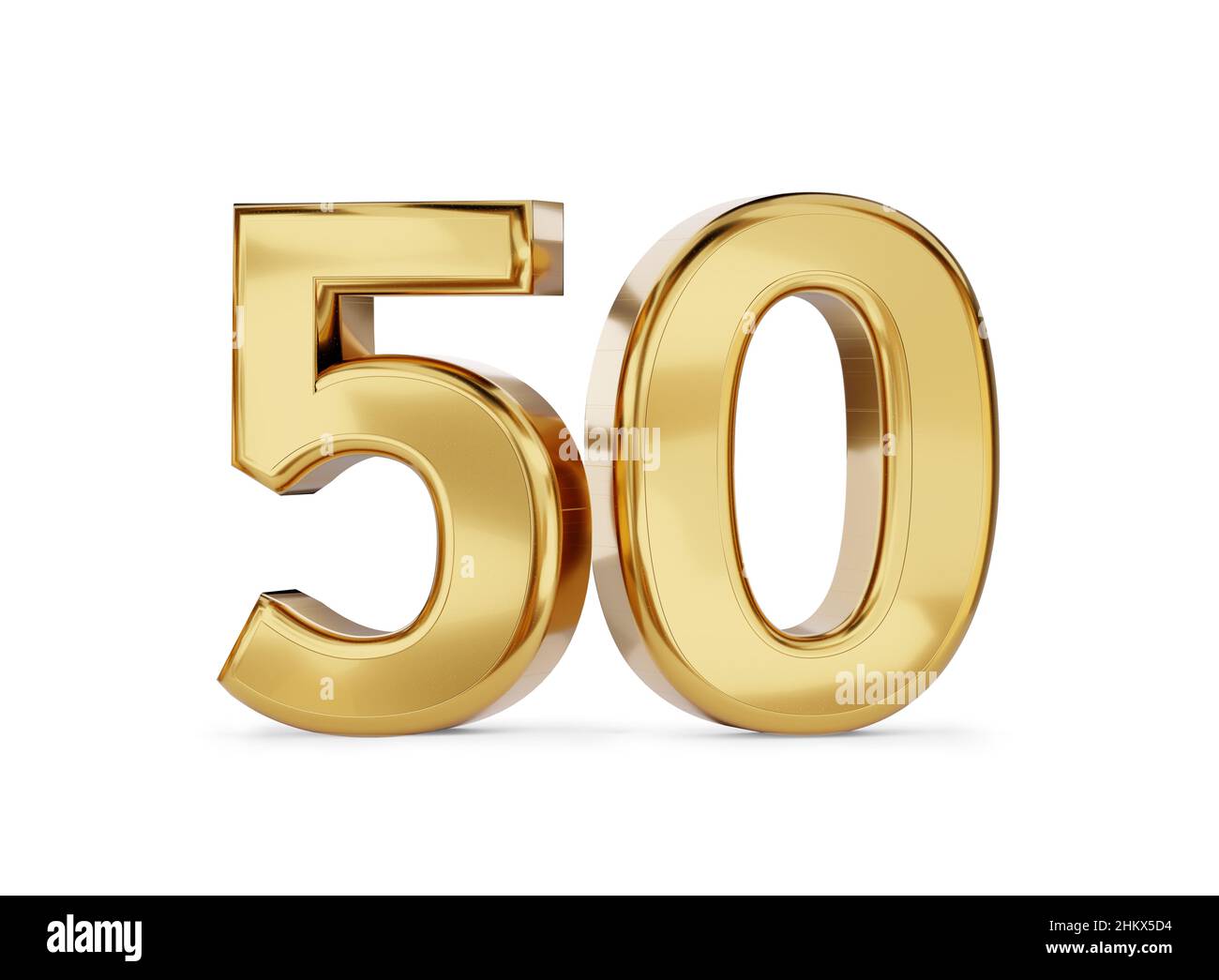 50 golden fifty symbol isolated on white 3d-illustration Stock Photo ...