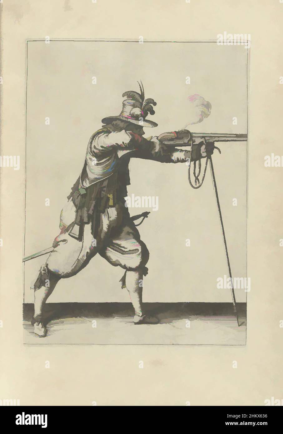 Art inspired by Soldier firing his musket, resting on his furket (No ...